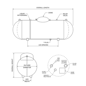 1,000 Gallon Propane Tank (Above Ground) – Tankfarm Steel